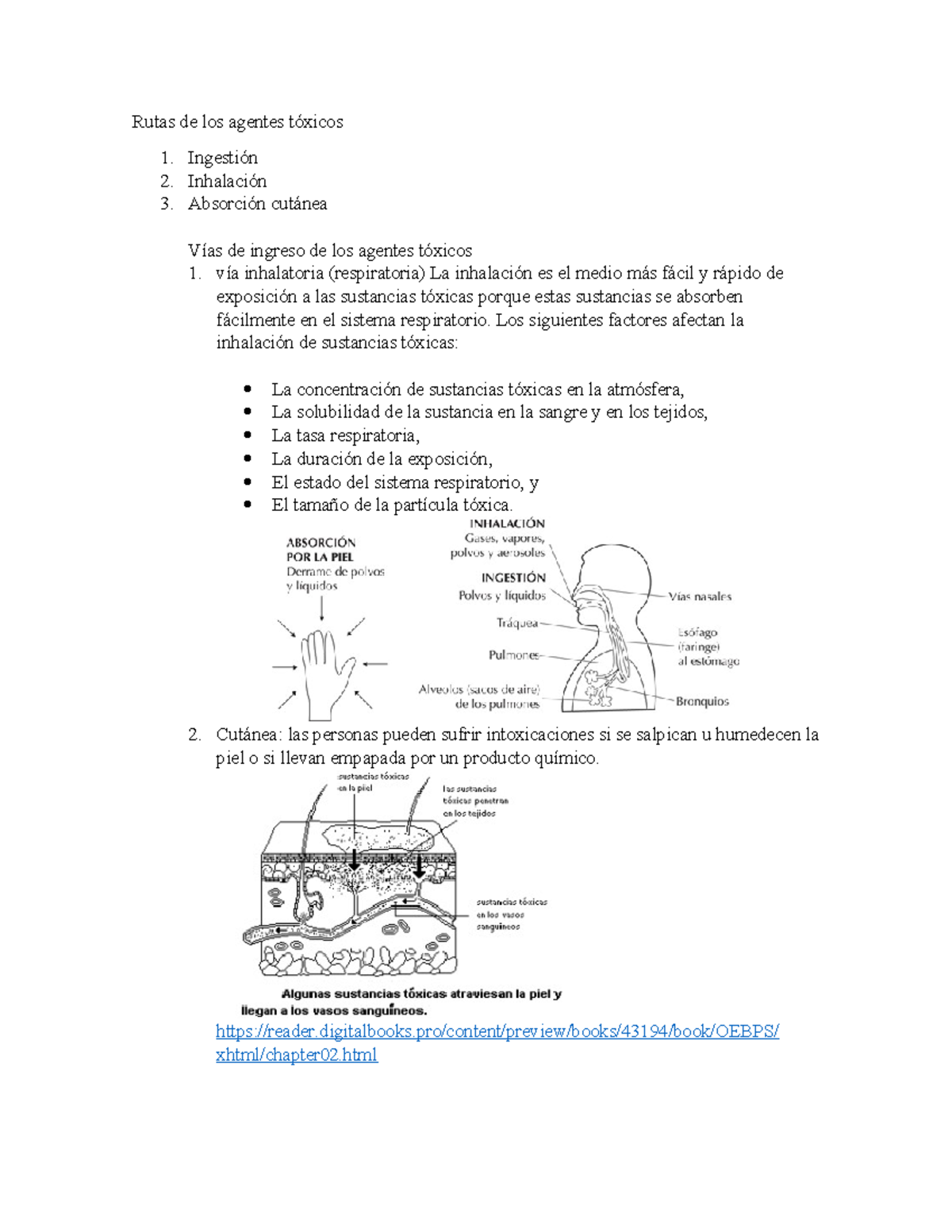 Toxicologia - eee - Rutas de los agentes tóxicos 1. Ingestión 2 ...