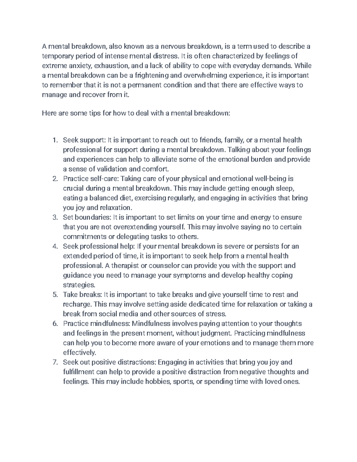 How to deal with a mental breakdown - A mental breakdown, also known as ...