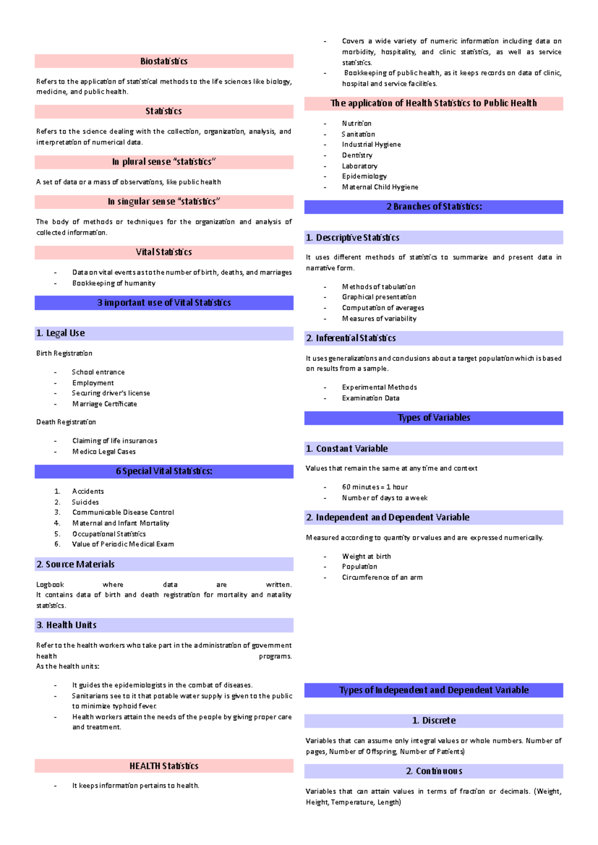 Biostatistics-lab-midterms - Biostatistics Refers to the application of ...