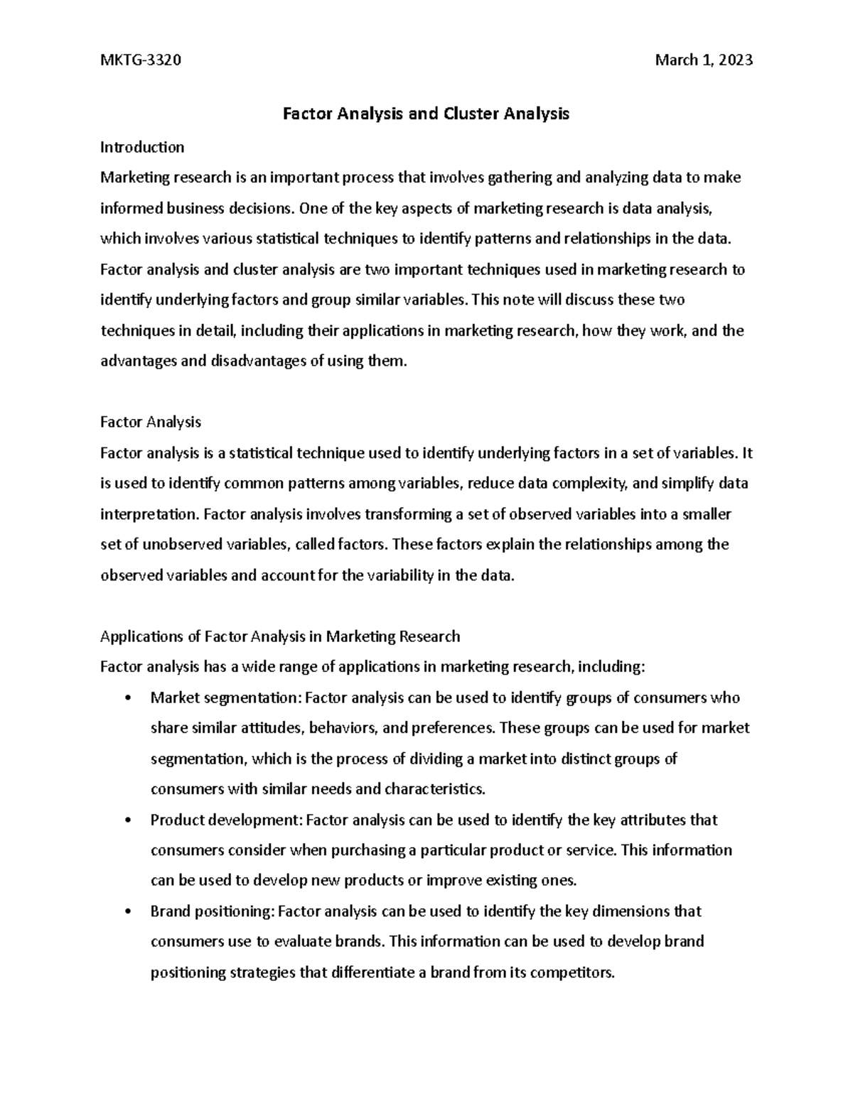 Factor Analysis and Cluster Analysis - Factor Analysis and Cluster Analysis Introduction ...