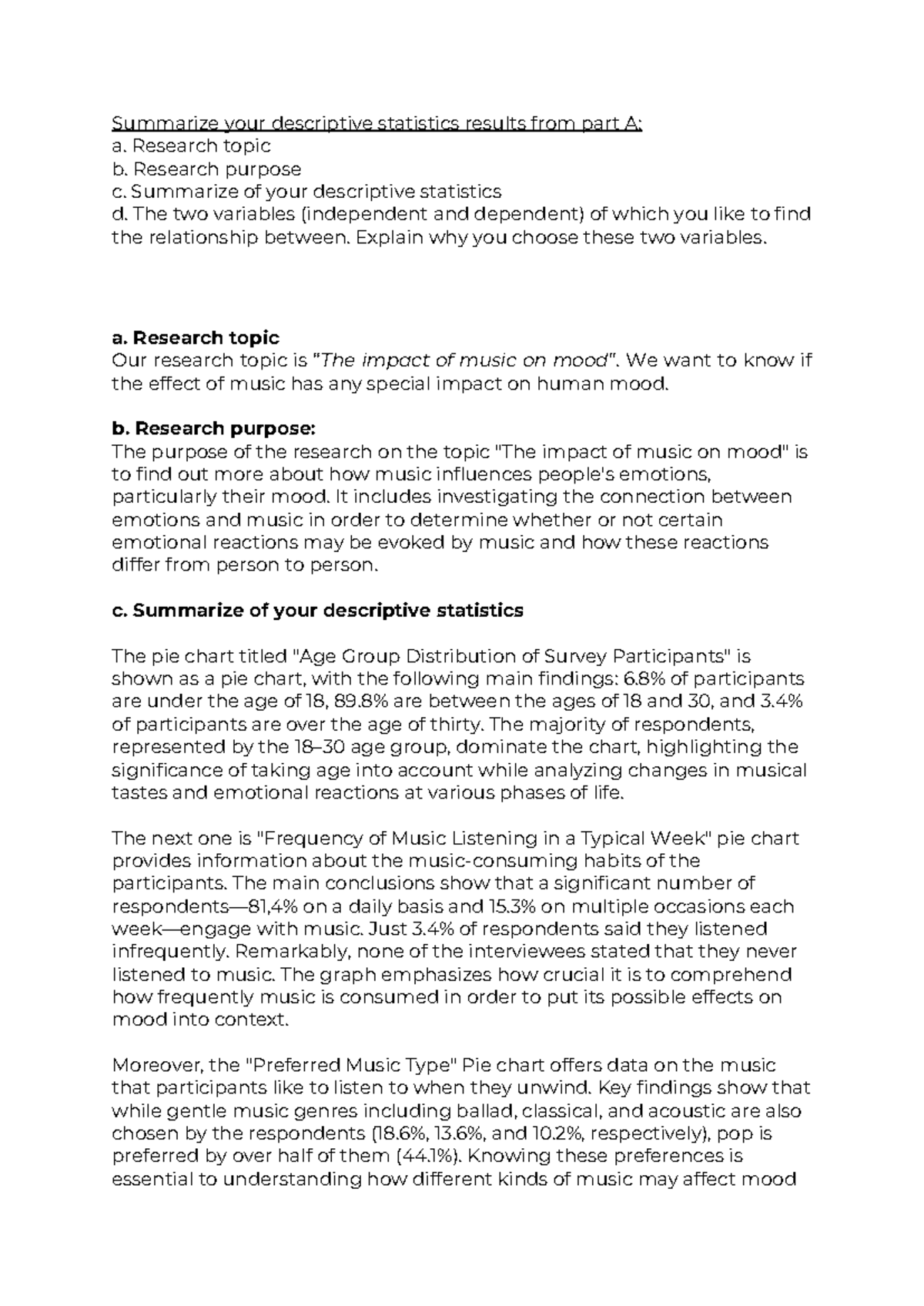 Summarize - Research topic b. Research purpose c. Summarize of your ...