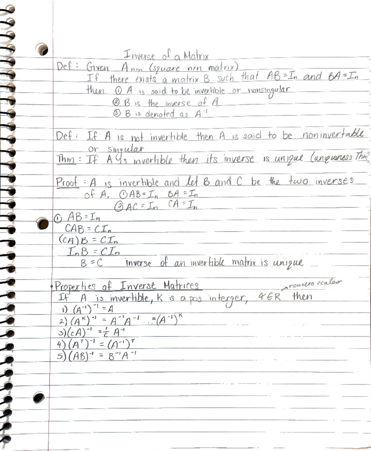 Inverse of a matrix - Math 20F - Studocu