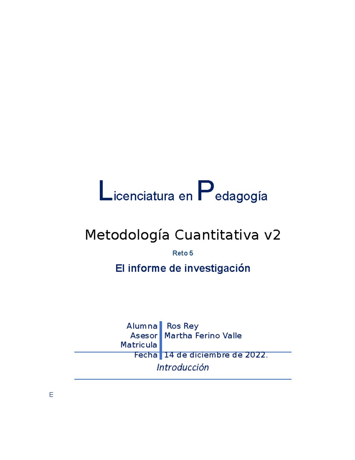 Reto 5 - reto requerido por la universidad después de haber revisado las lecciones que - - Studocu