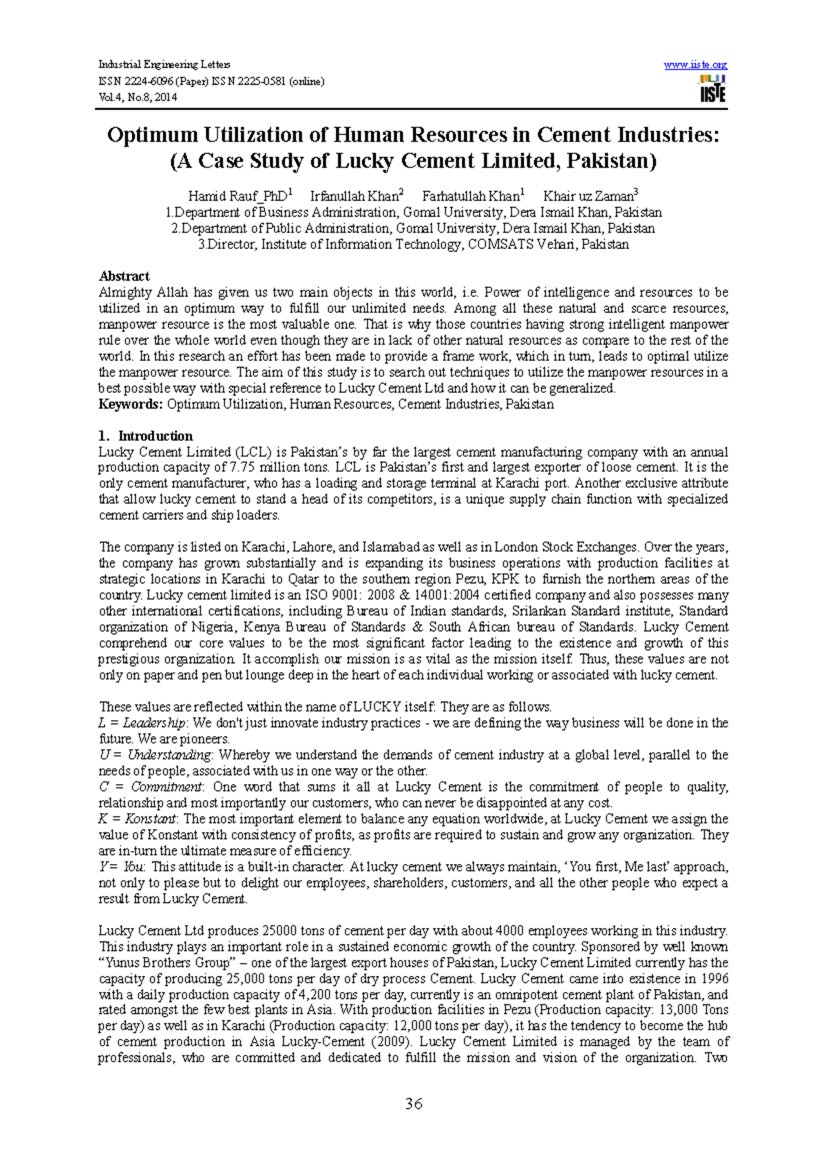 Optimum Utilization of Human Resources i - Power of intelligence and ...