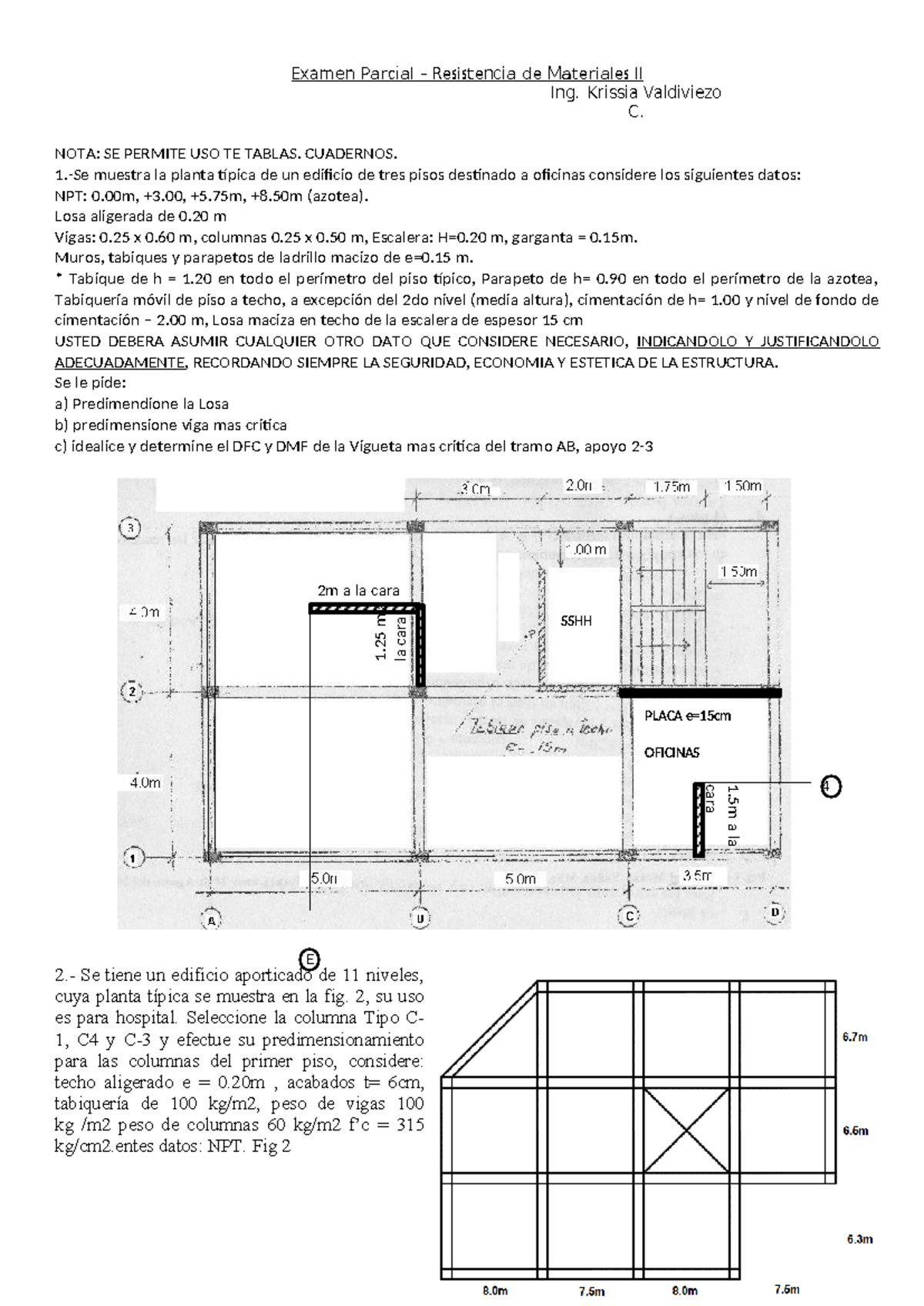 Pacial rm II - xdee - 4 2m a la cara SSHH PLACA e=15cm OFICINAS Exam e ...