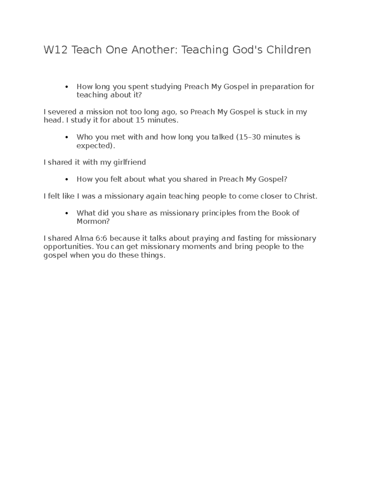 W12 Teach One Another - book of mormon - W12 Teach One Another ...