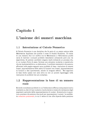 Appunti di Calcolo Numerico - Calcolo numerico Il calcolo numerico è un ...