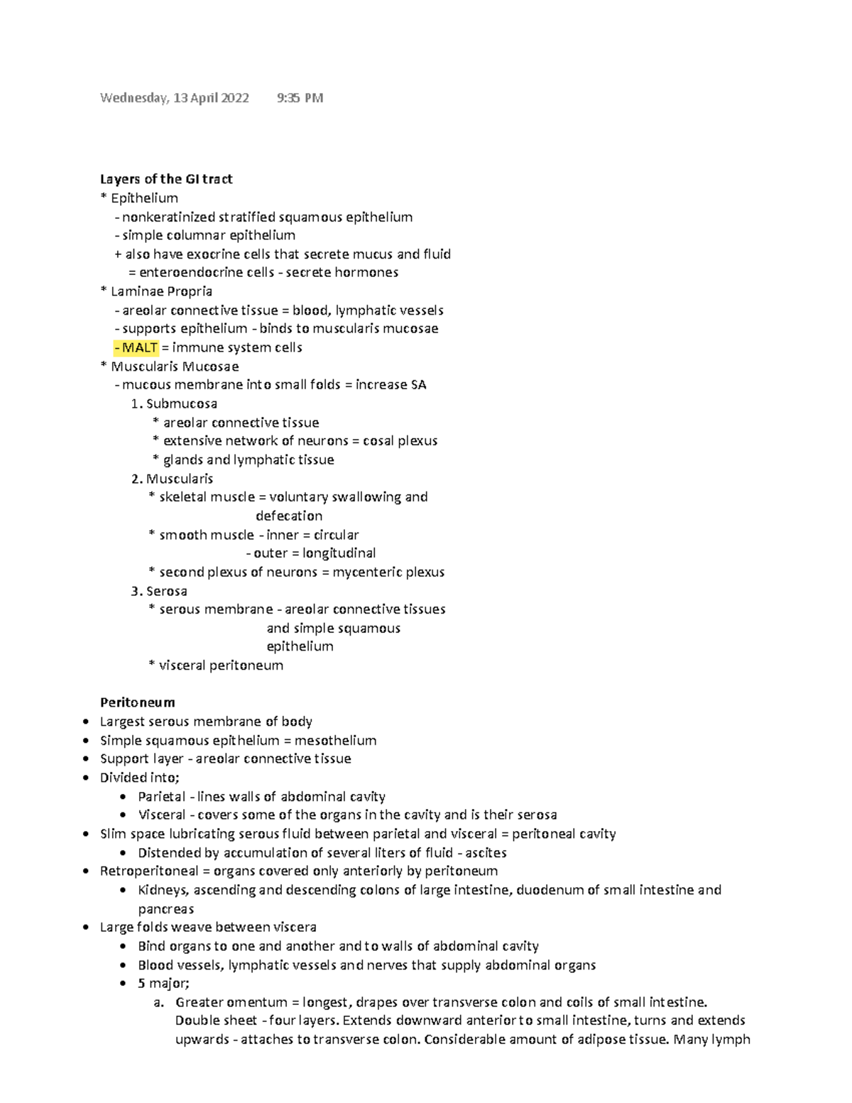 Anatomy midterm notes - ĂLJĞƌƐ ŽĨ ƚŚĞ '/ ƚƌĂĐƚ Ύ ƉŝƚŚĞůŝƵŵ Ͳ - Studocu