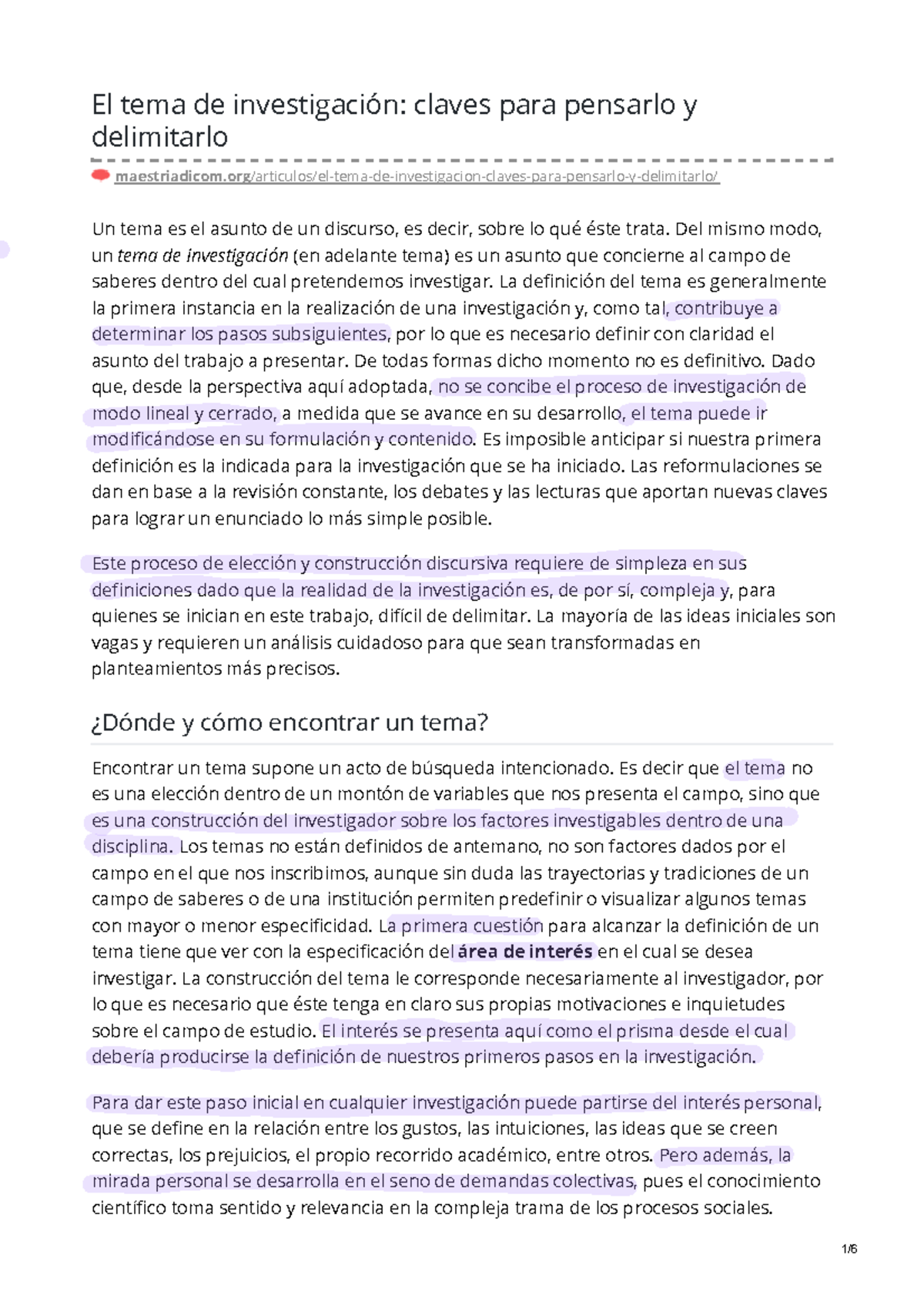 Cómo definir el tema de investigación - El tema de investigación ...