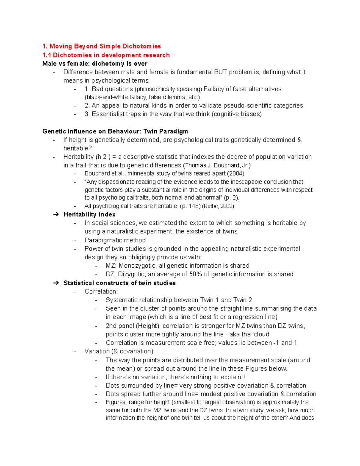 Psyc361 - 1. Moving Beyond Simple Dichotomies 1 Dichotomies in ...