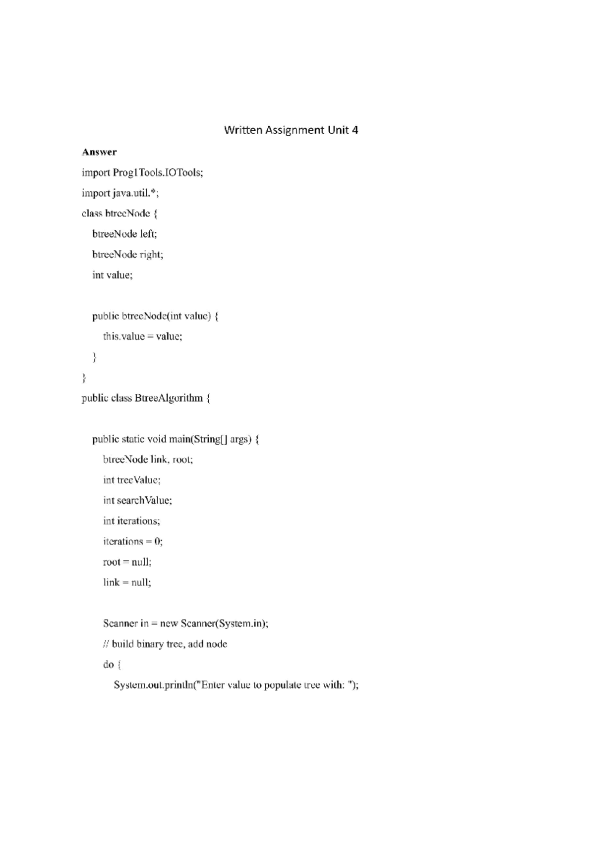 CS-3303 assign 4 - This is an example of how to implement a binary search tree as required by ...