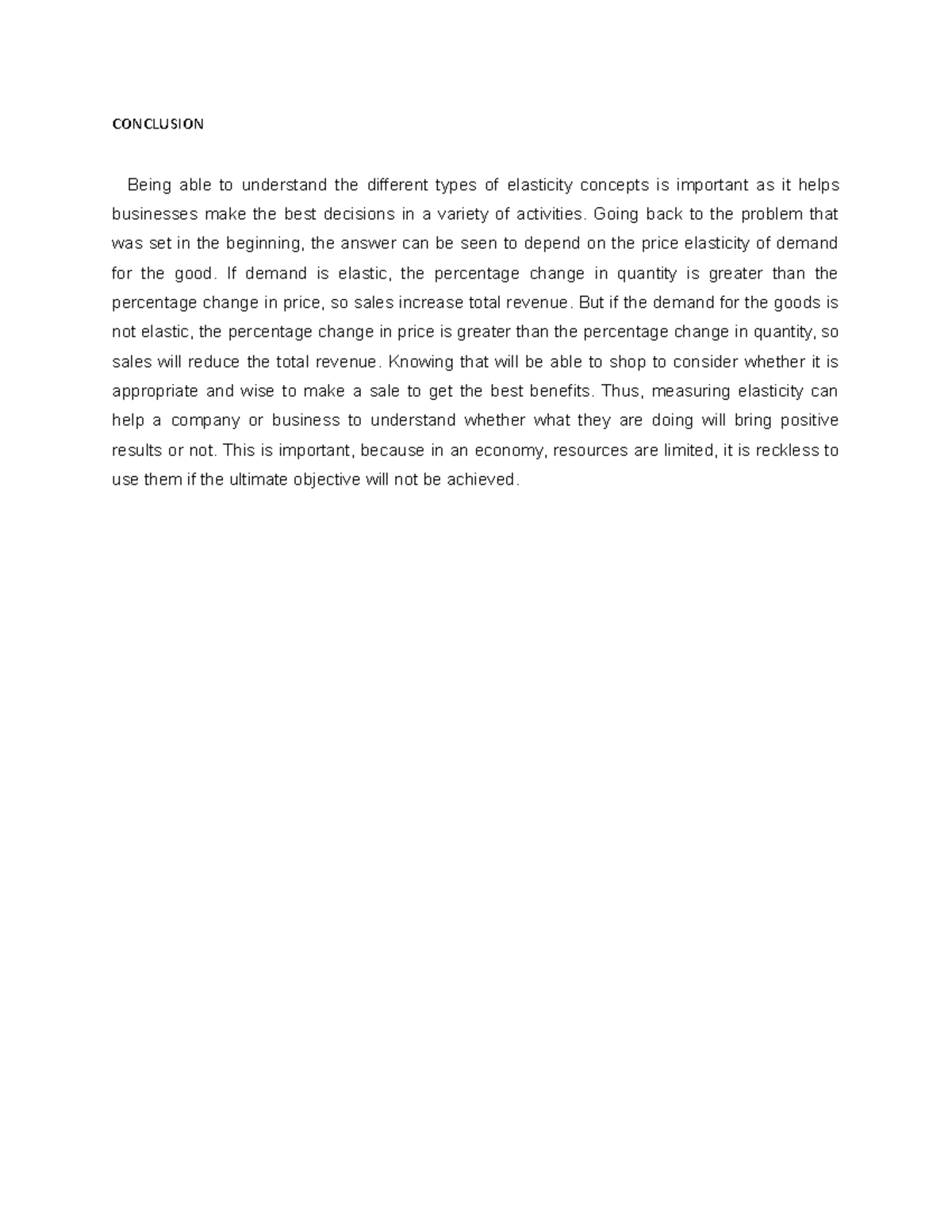 Conclusion - thanks - CONCLUSION Being able to understand the different ...