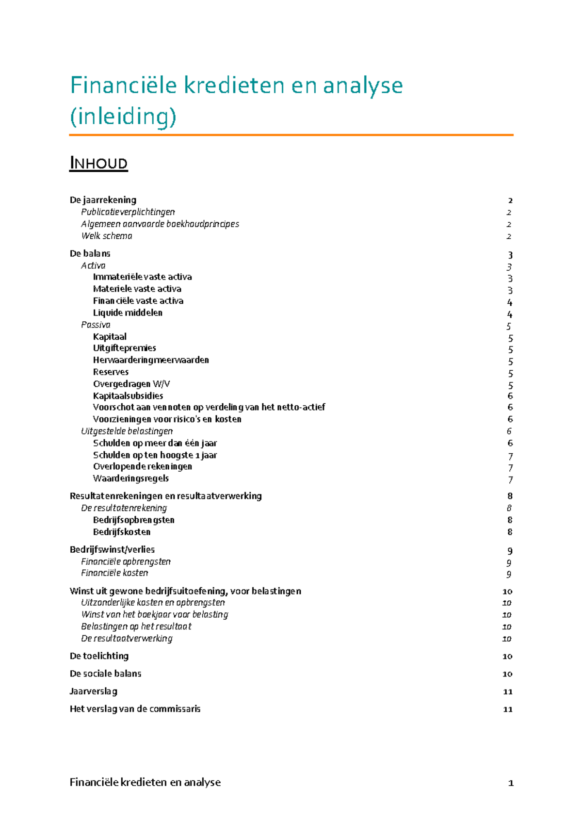 FinanciëLe Kredieten en Analyse (Inleiding) - kredieten en analyse ...