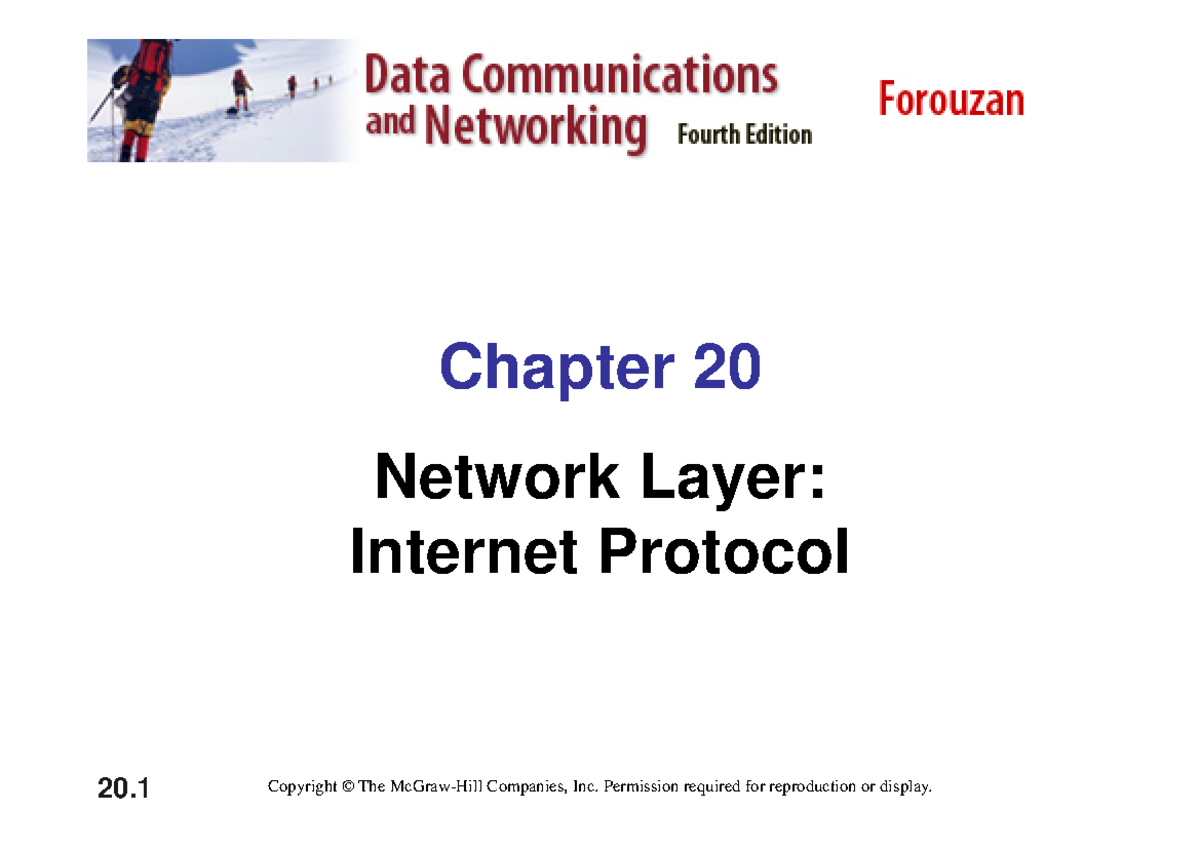 Ch20 - notes - Chapter 20 Network Layer: Internet Protocol Copyright ...