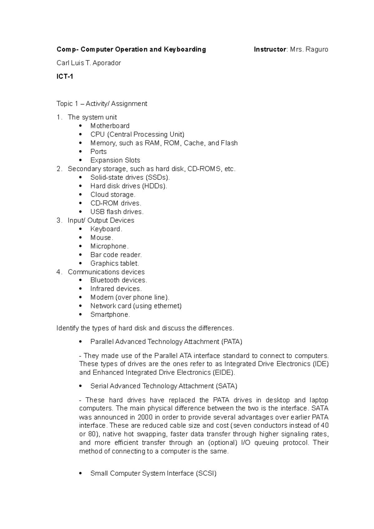 Computer Operation and Keyboarding - Module 1 - Comp- Computer ...
