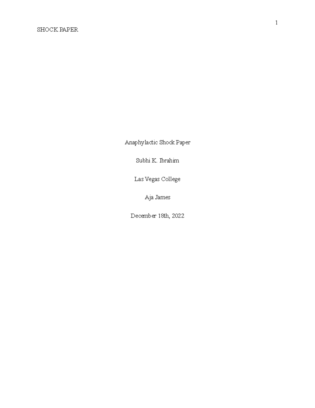 Adult 3 Shock Paper - hiiii - SHOCK PAPER Anaphylactic Shock Paper ...