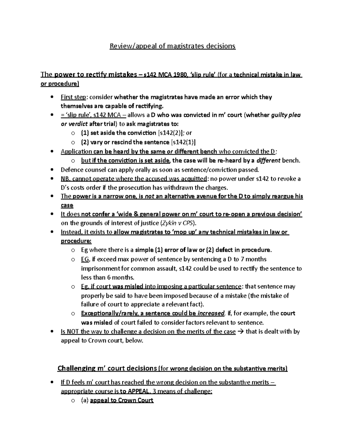 Appeals from magistrates - Review/appeal of magistrates decisions The ...