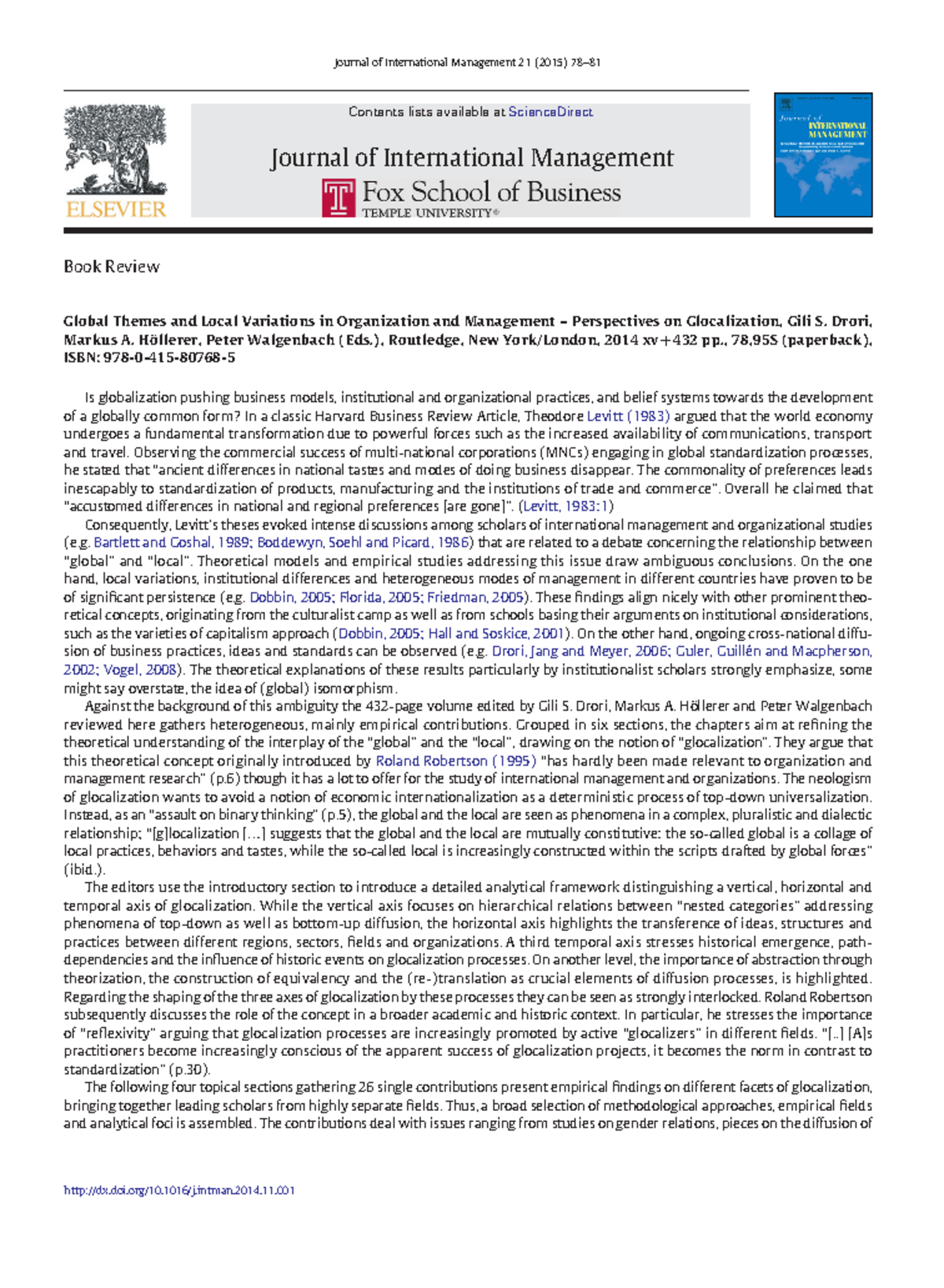 Pastuh 2015 Book Review Glocalization - Book Review Global Themes and ...