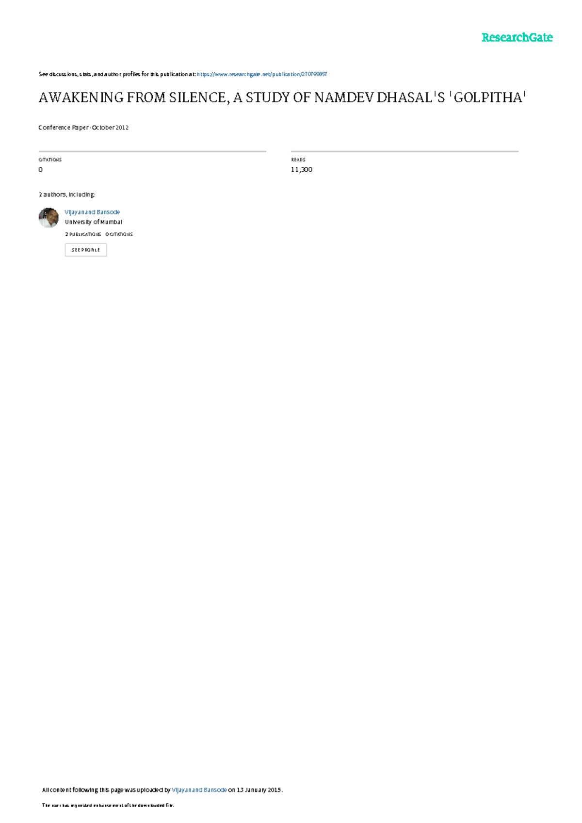 Awakeningfromsilence - See discussions, stats, and author profiles for ...