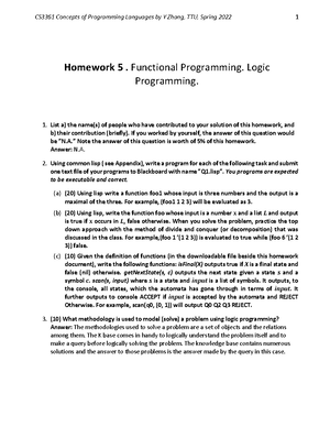 CS 3361 Syllabus Spring 2022 - Texas Tech University Department of Computer Science Course Name ...