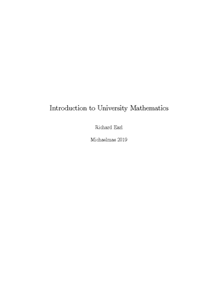 Sheet 1 - Introduction to University Mathematics - Introduction to ...