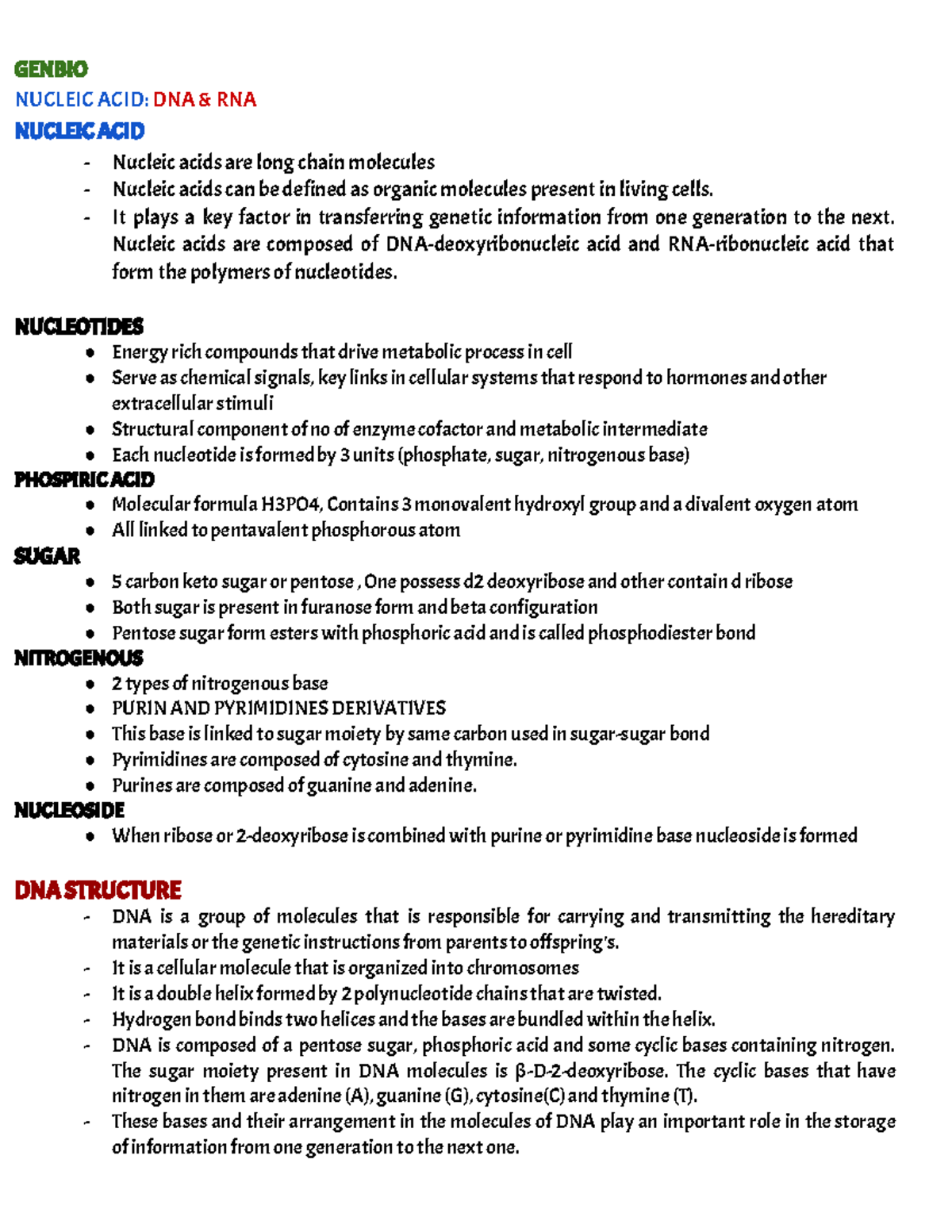 BIO-Notes - BIO 1 Notes: Biomolecules, Photosynthesis, and Cellular ...