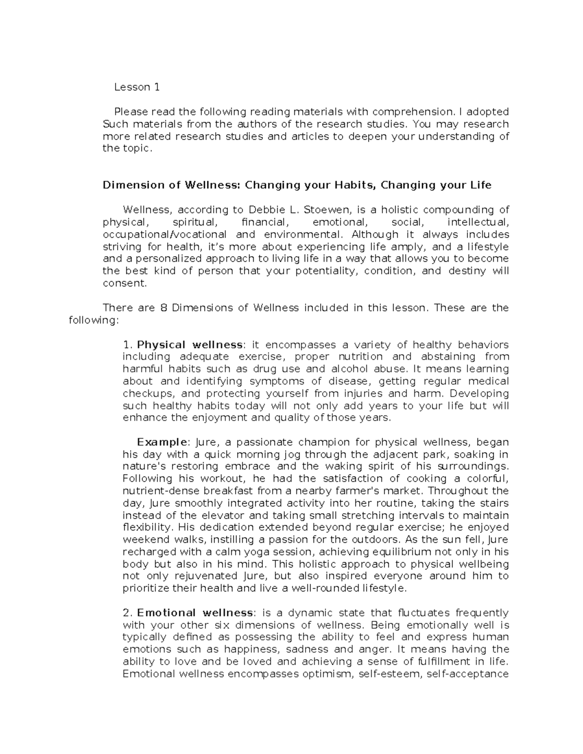 Mid Term Coverage - Lesson 1 Please read the following reading ...