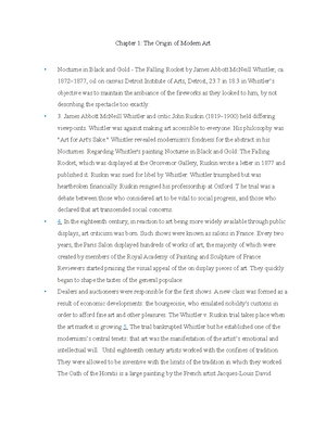 History of modern art chapter 1 notes - Chapter 1: The Origin of Modern ...