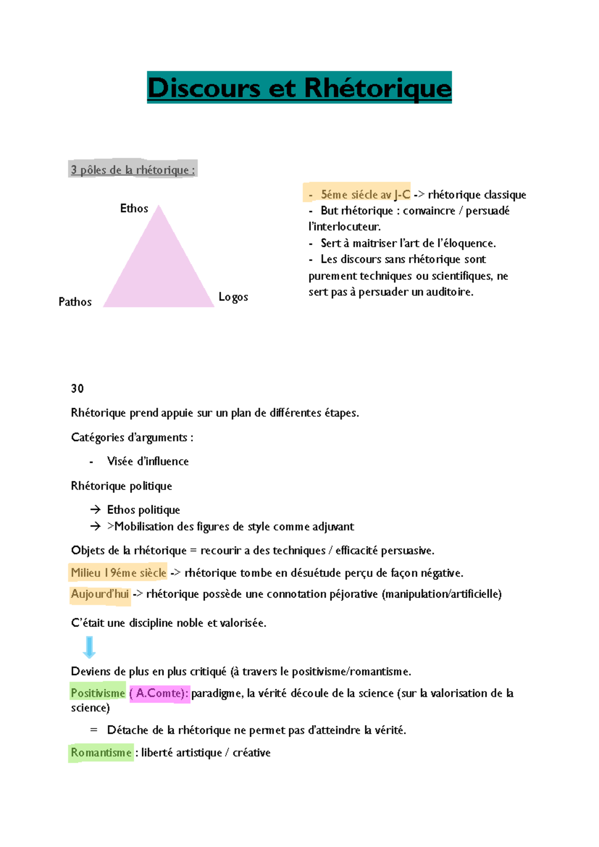 Discours et Rhetorique - Discours et Rhétorique 3 pôles de la ...