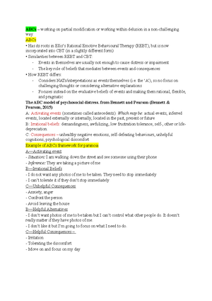 Formulation Sheet for CBT - Formulation Formulation provides answers to ...