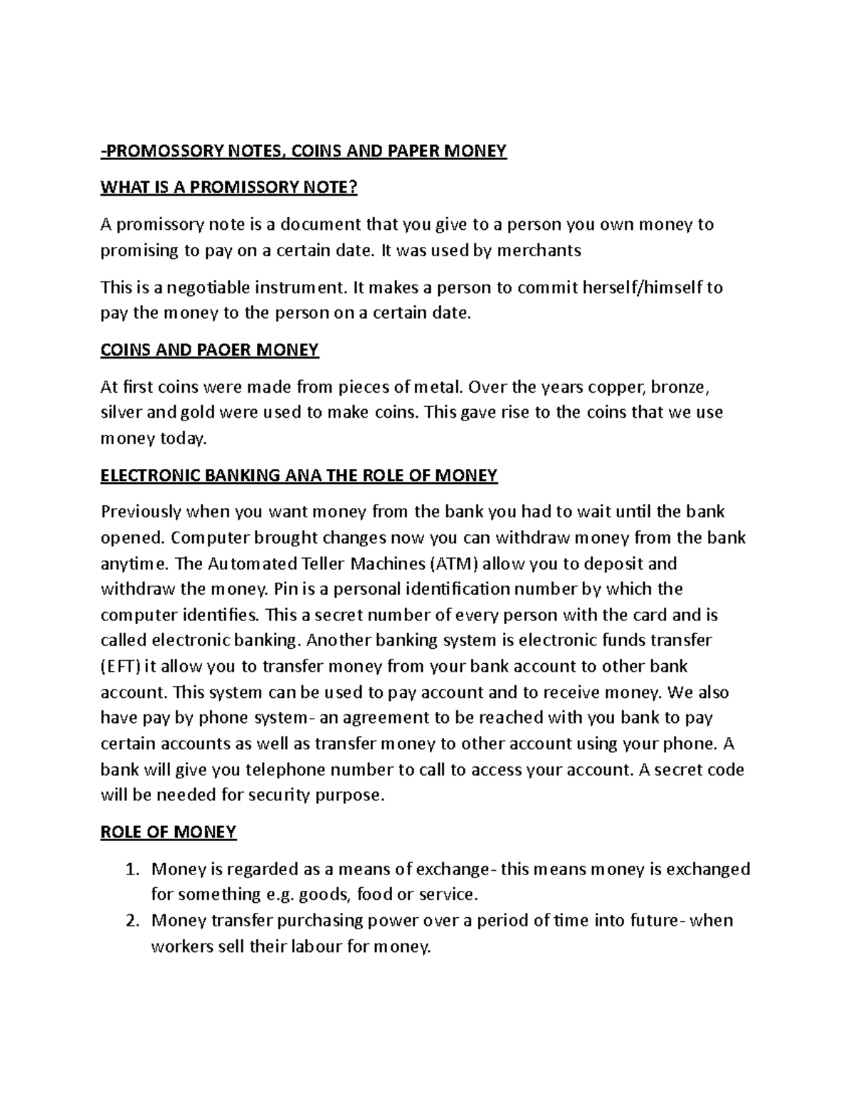 2019 EMS Notes Promossory Notes -PROMOSSORY NOTES, COINS AND PAPER ...