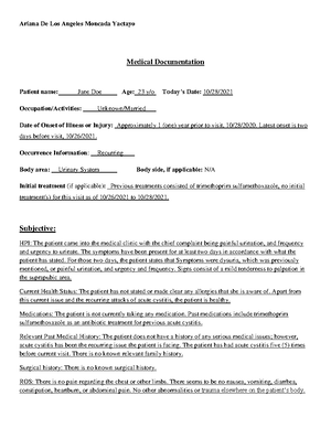 SOAP Sample Narrative - Fully prepared example of SOAP notes used in ...