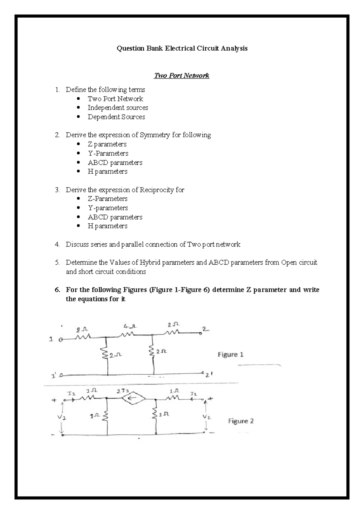 Question Bank ECA-3130906 - Question Bank Electrical Circuit Analysis ...