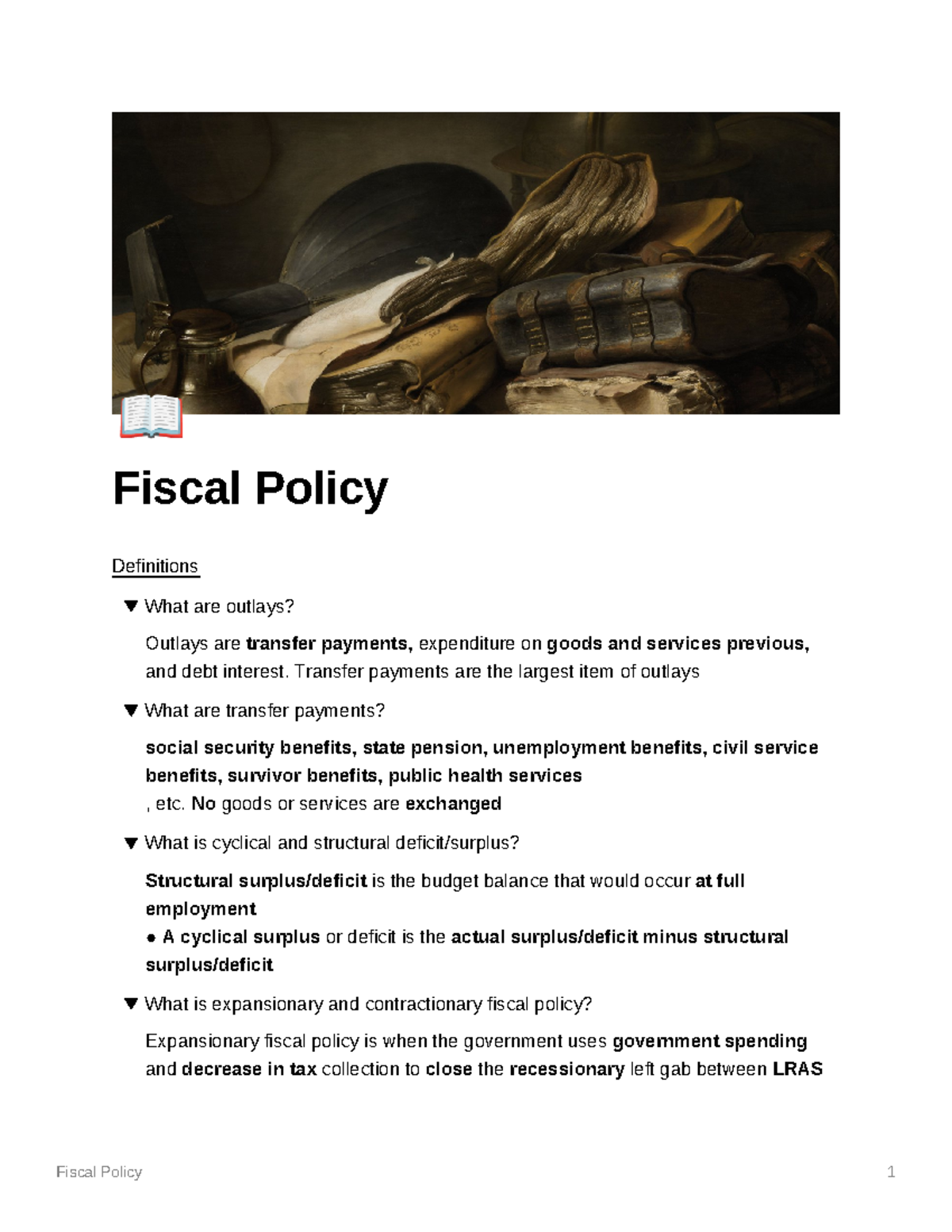 Macroeconomics Fiscal Policy - Fiscal Policy 1 Ä Fiscal Policy ...
