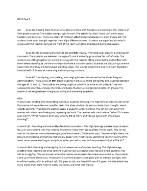 D093 Task 2 revision - DIM3 — DIM3 TASK 2: EVALUATING LEARNING AND INSTRUCTION Pre-Assessment A ...