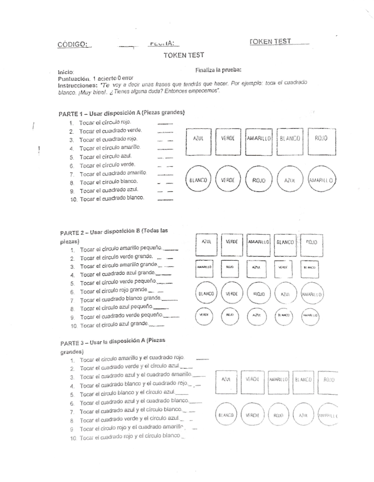 Token TEST - evaluacion - cóolco: lnicio: rsvr lA: TOKEN TEST rOKEN ...