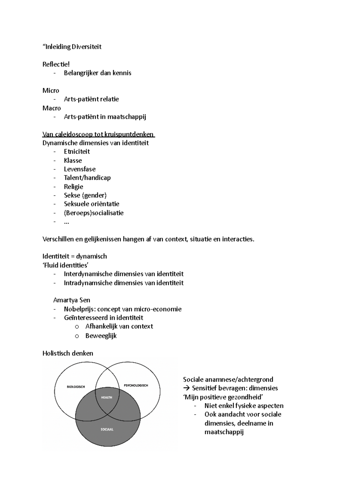 Inleiding Diversiteit - “Inleiding Diversiteit Reflectie! - Belangrijker dan kennis Micro ...