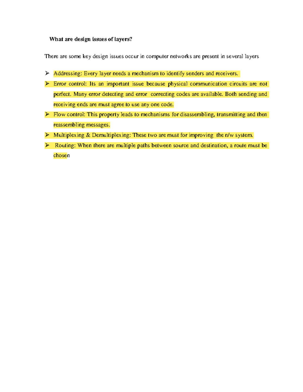 3.4 Notes other than PPT - What are design issues of layers? There are ...