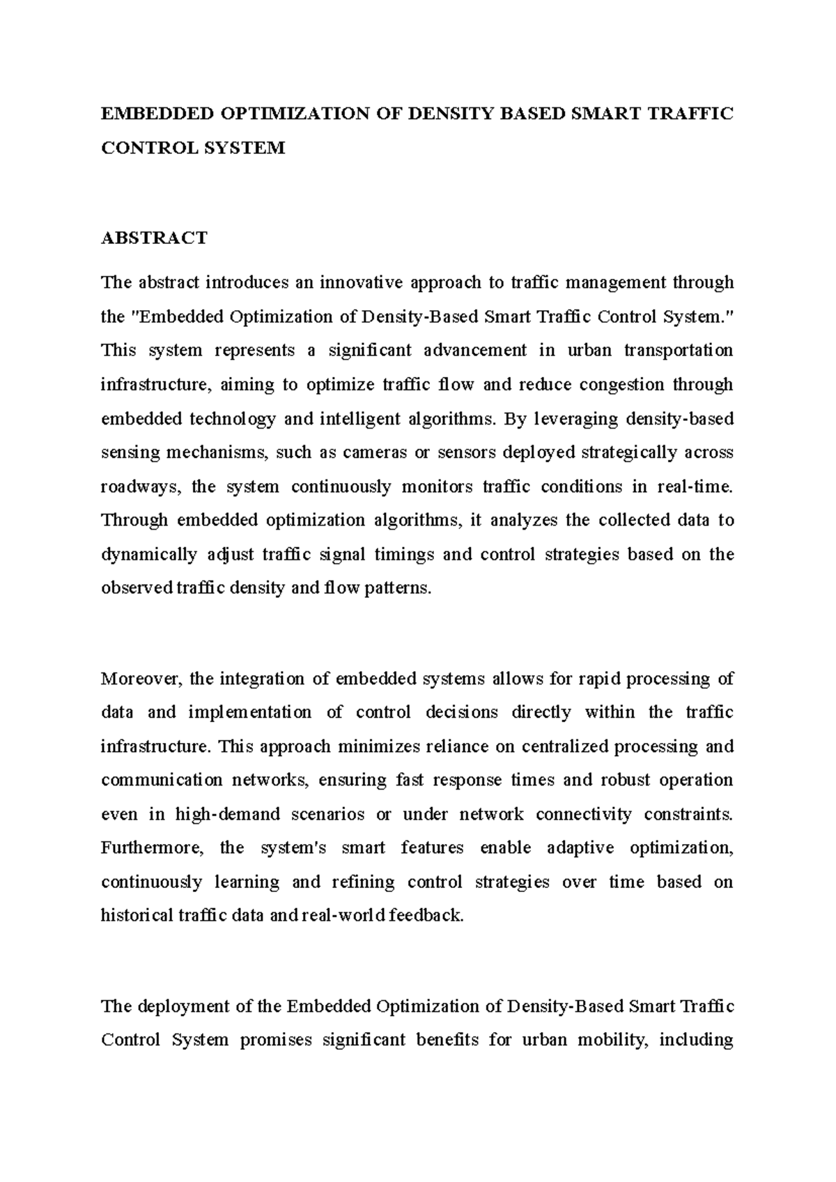 1) Embedded Optimization OF Density Based Smart Traffic Control System ...