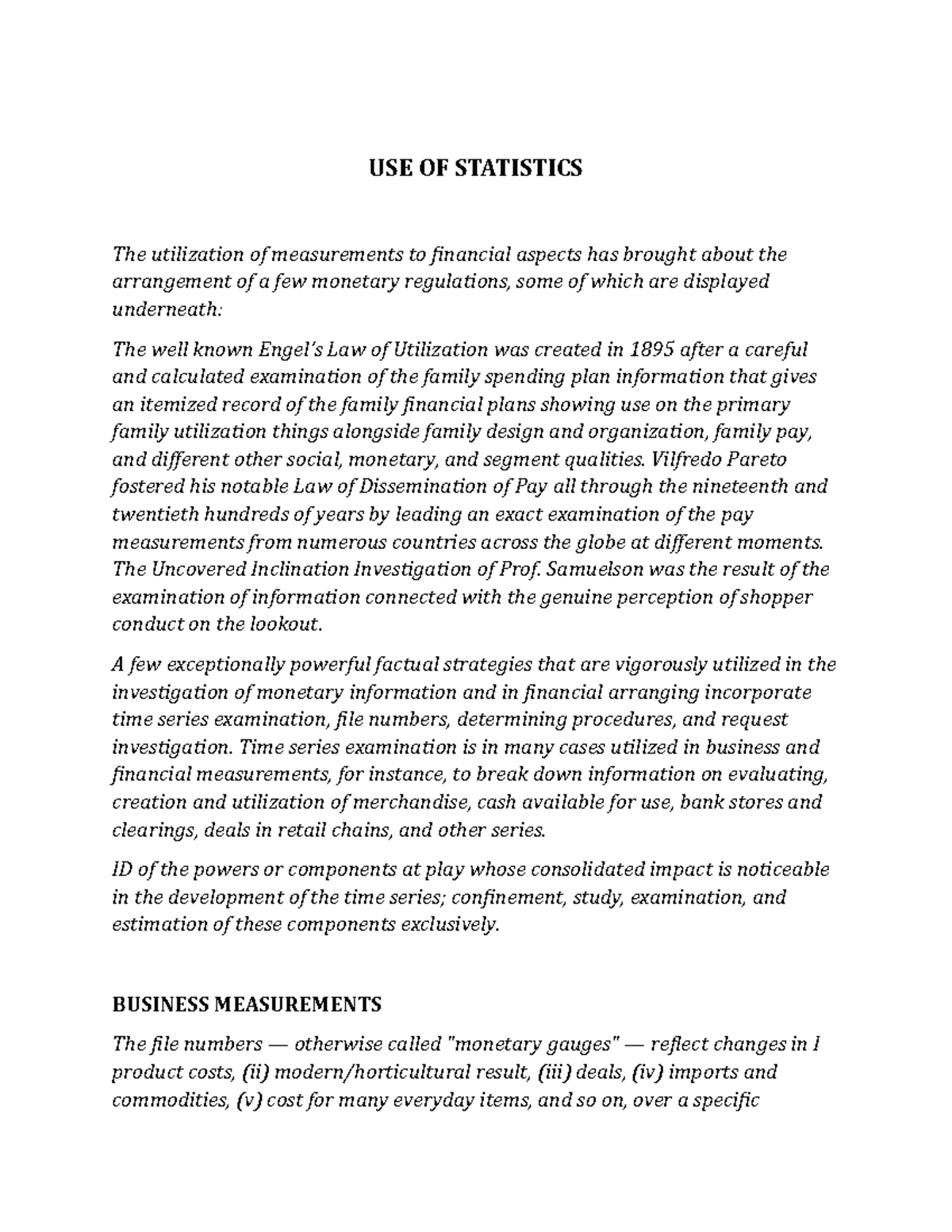 USE OF Statistics USE OF STATISTICS The Utilization Of Measurements use-of-statistics-use-of-statistics-the-utilization-of-measurements