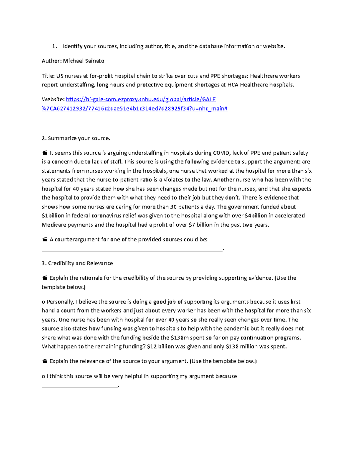 Identify your sources - Grade: a - Identify your sources, including ...