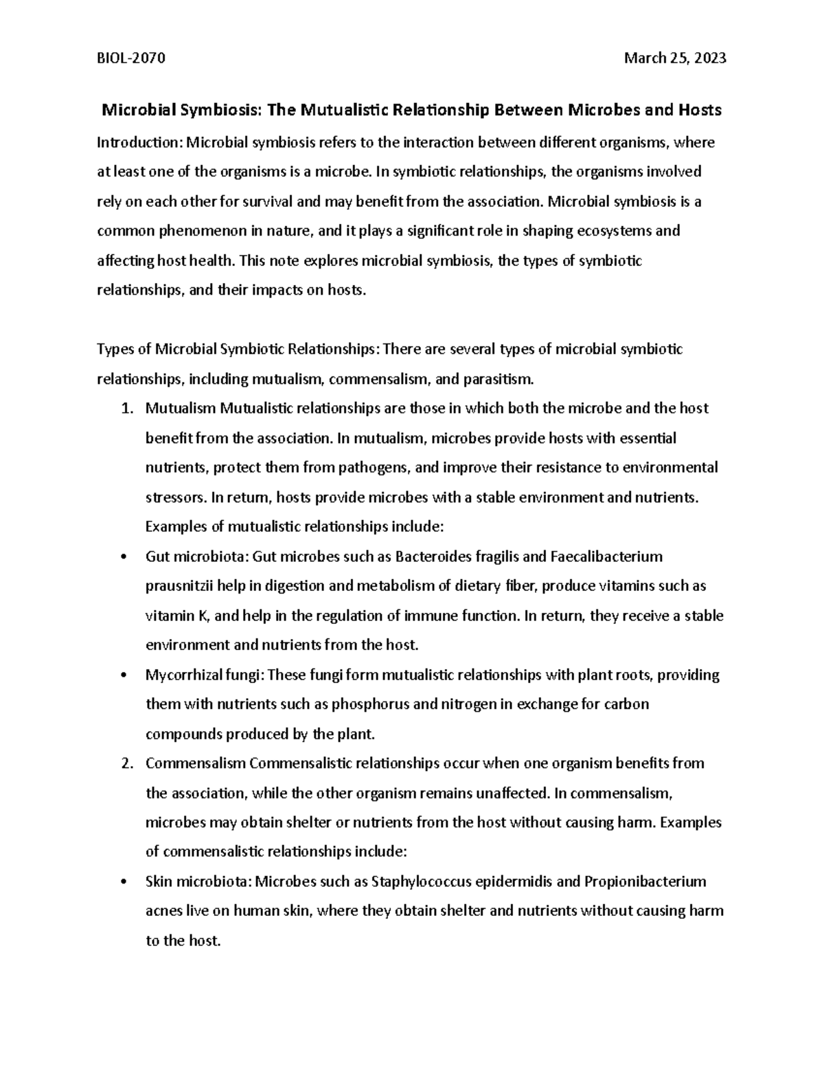 Microbial symbiosis - In symbiotic relationships, the organisms ...