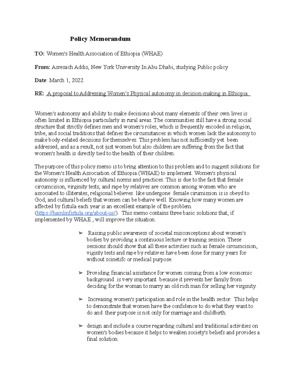 Policy Memorandum - It is a good sample for writing a memo - Policy ...