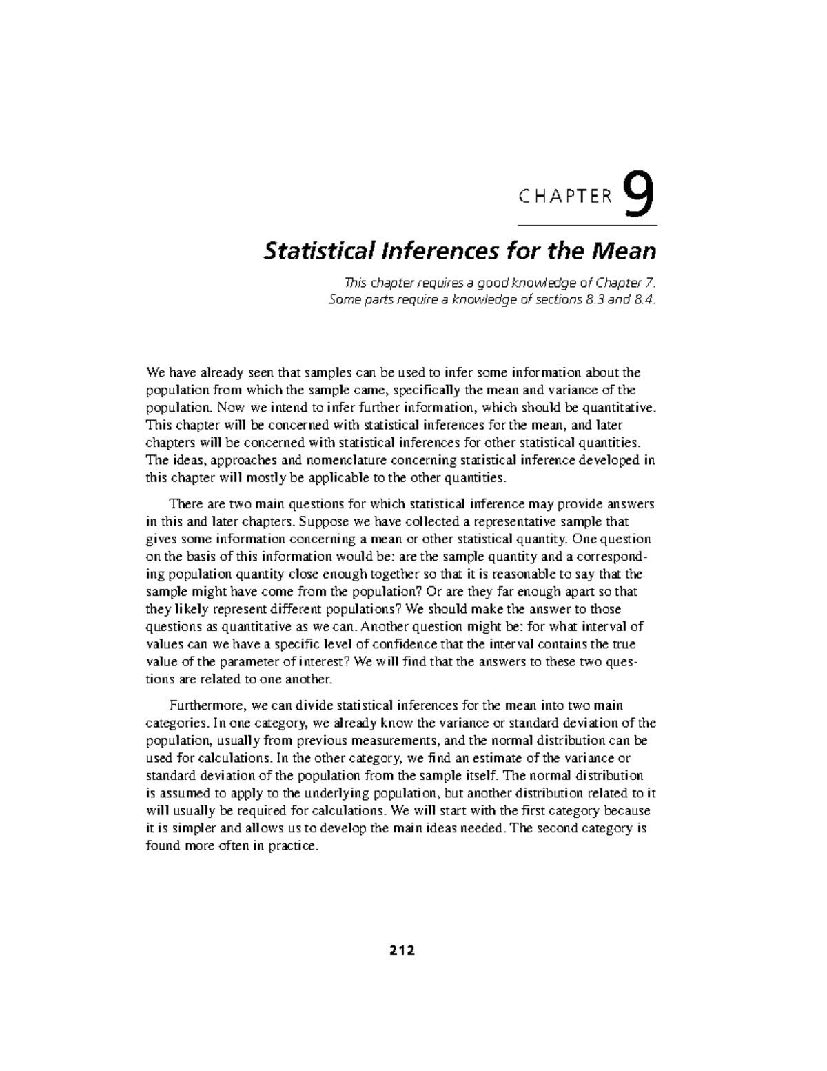 Strat prob p10 - C H A P T E R 9 Statistical Inferences for the Mean ...