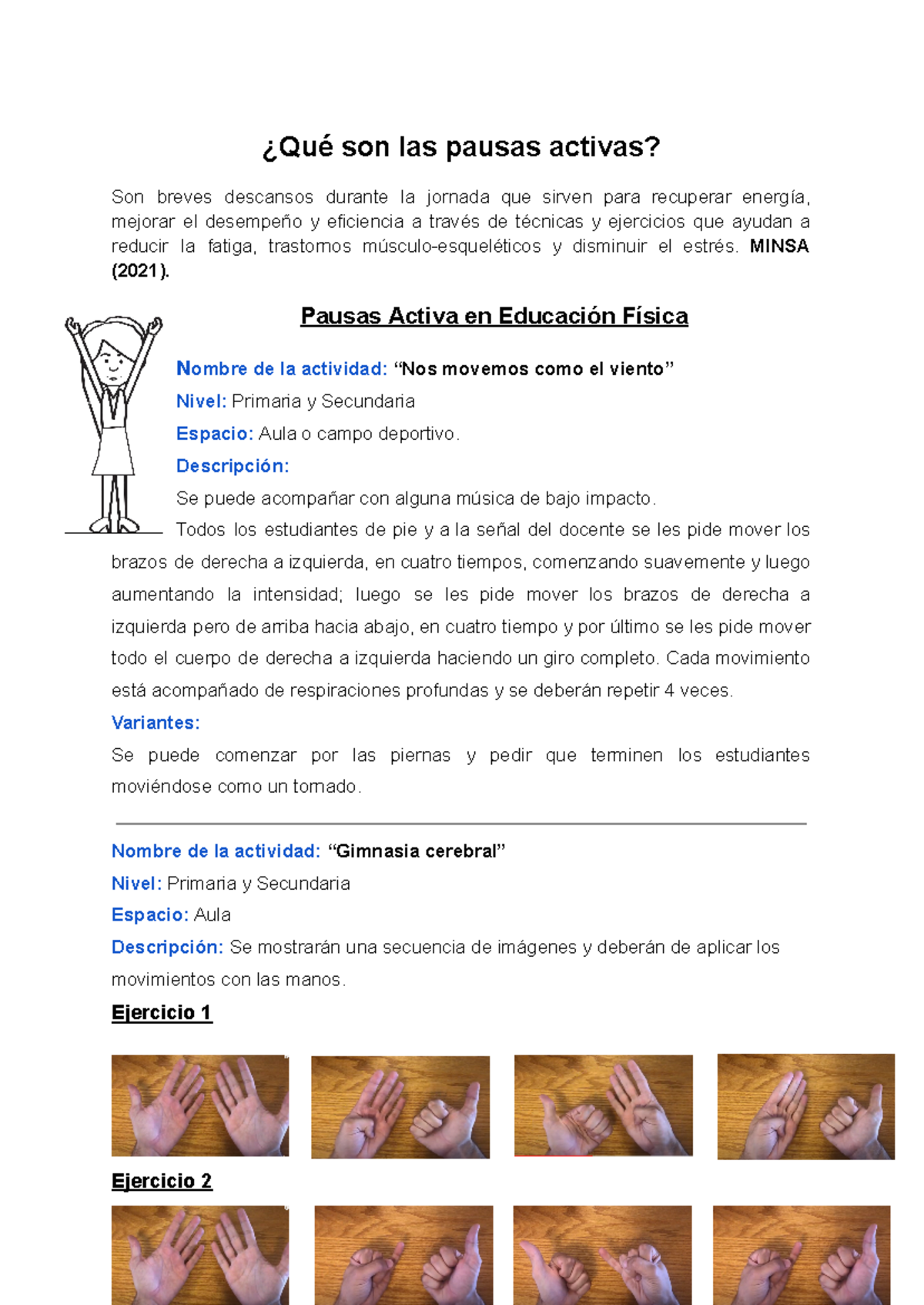 Pausas Activas- Plataforma Virtual - ¿Qué son las pausas activas? Son ...