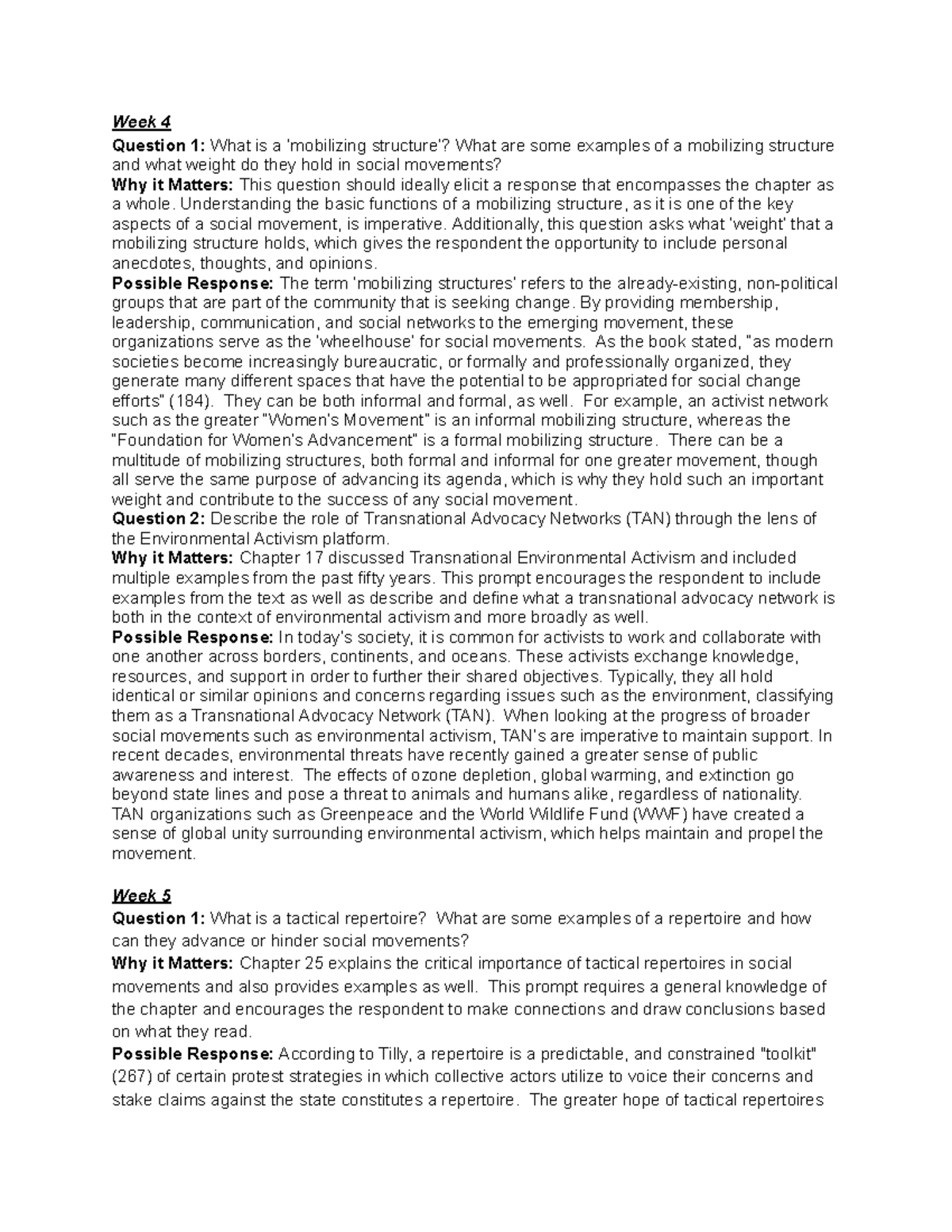 SOCI307 Discussions - In class discussion, remarks, and notes - Week 4 ...