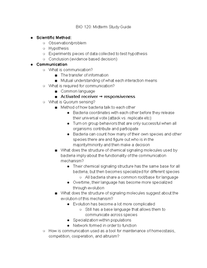 BIO 120 Final Exam Study Guide - BIO 120: Final Exam Study Guide ...
