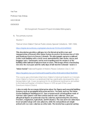 Viet Tran-M2 assignment - Viet Tran GEO1006C Professor Melissa Greenleaf 09/17/ M2 Assignment ...