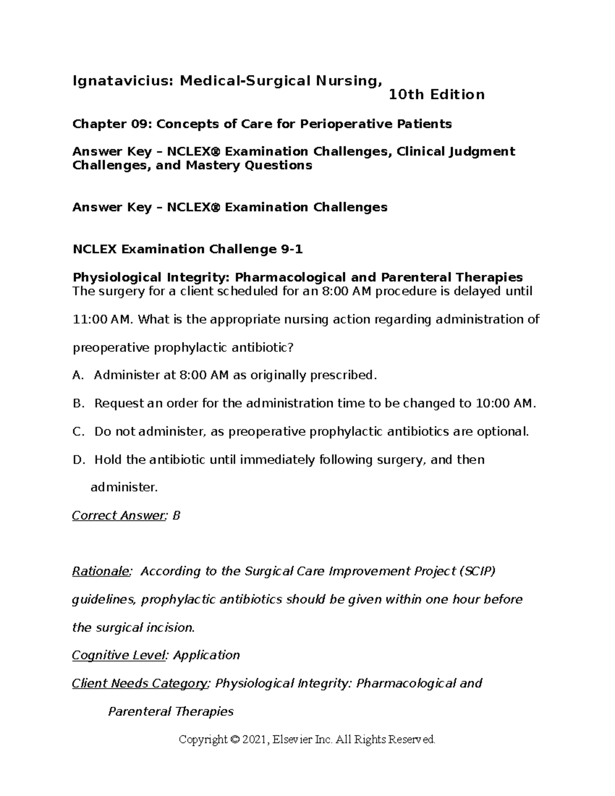 Chapter 009 - Ignatavicius: Medical-Surgical Nursing, 10th Edition ...