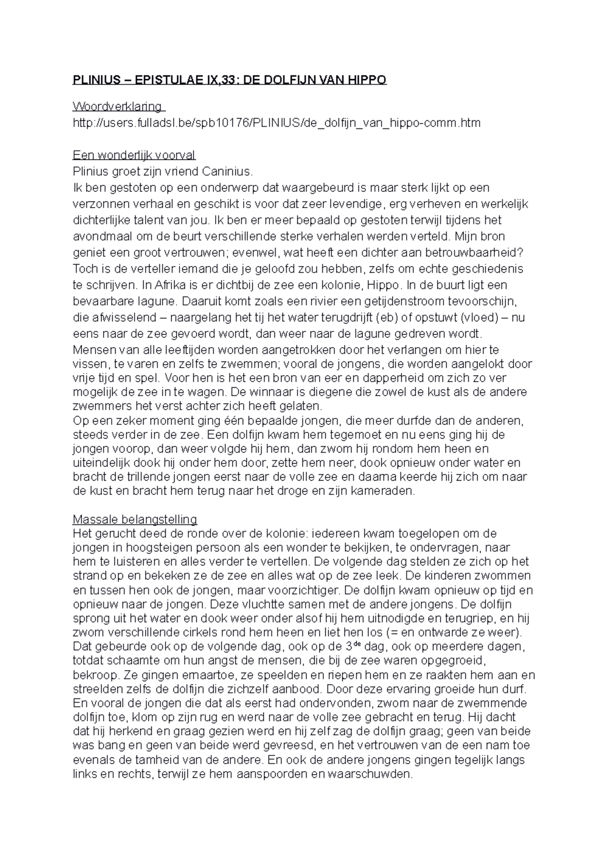Plinius minor epist. ix 33 de dolfijn van hippo nicolas andre - PLINIUS ...